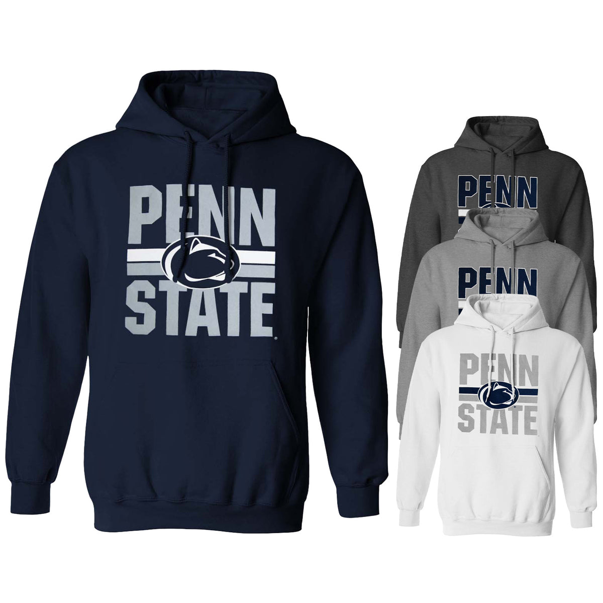 Penn State Nittany Lion Stripe Hooded Sweatshirt – PennStateClothes.com