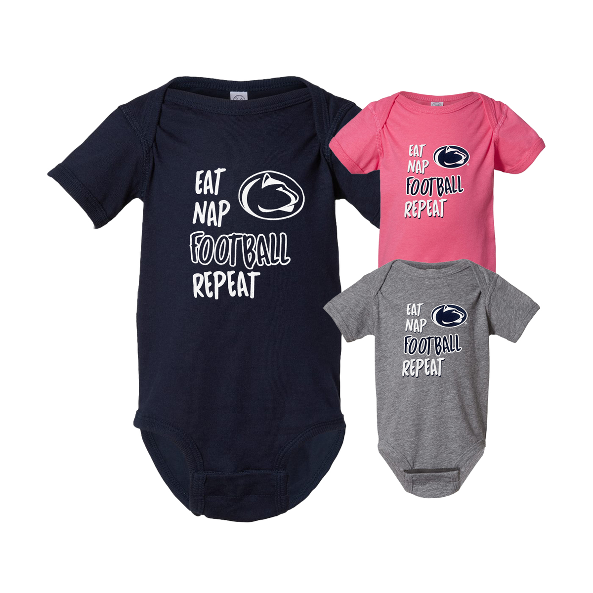 Penn State Eat Nap Football Creeper – PennStateClothes.com