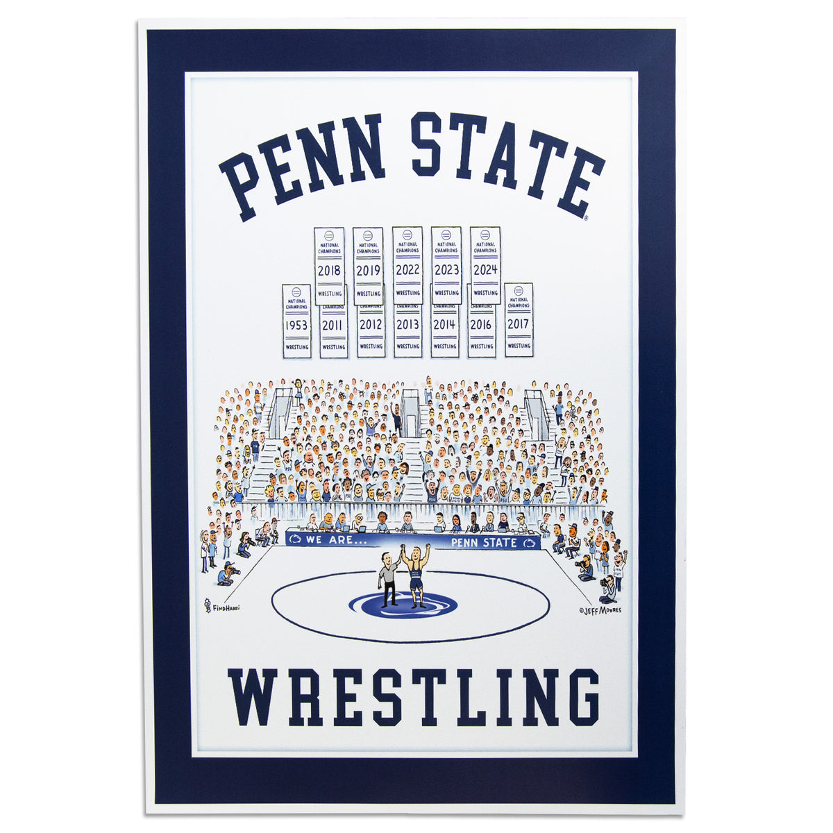 Penn State 13X19 JM Wrestling Mat Print – PennStateClothes.com