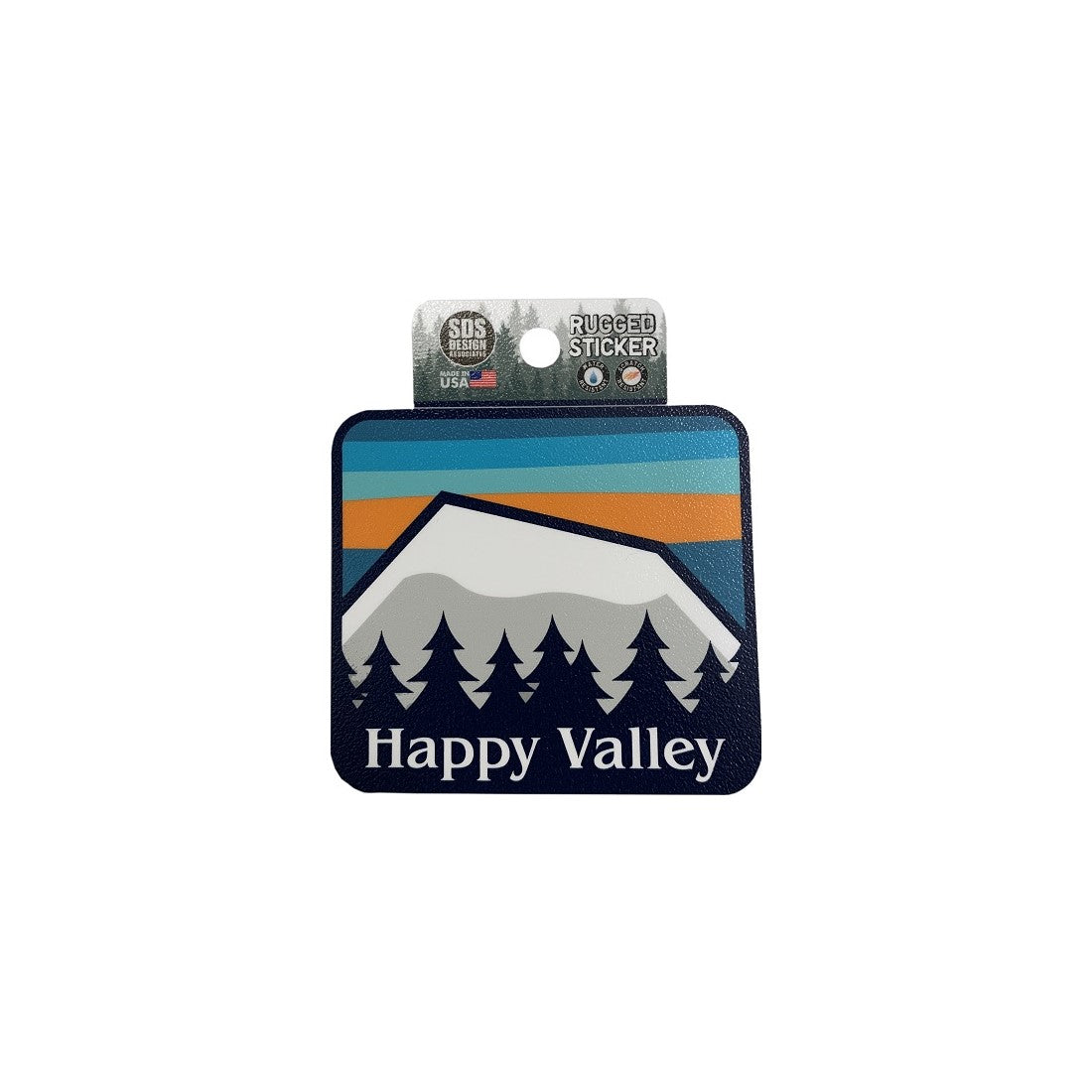 Rugged Happy Valley Mountains Sticker – PennStateClothes.com
